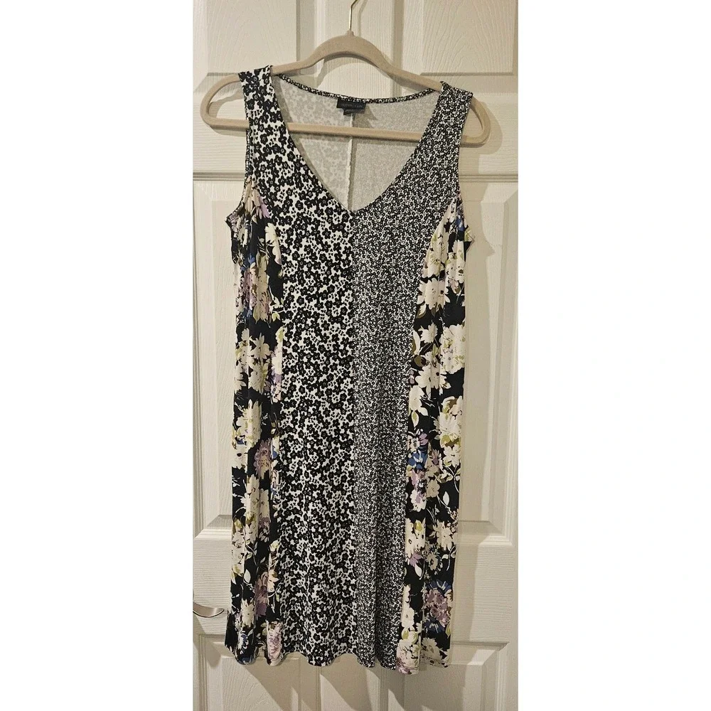 J. Jill | Dresses | J Jill Wearever Mixed Floral Knit Dress Small Black ...